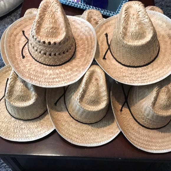 Accessories | Set Of 8 Straw Cowboy Style Hats 7 Matching And 1 Very ...